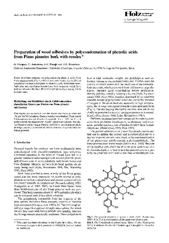 (PDF) Preparation of wood adhesives by polycondensation of phenolic ...