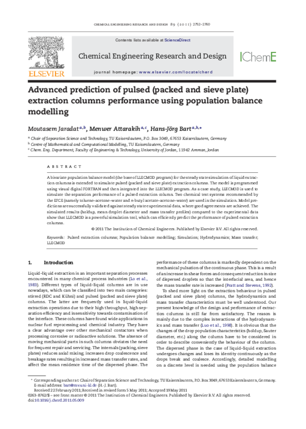(PDF) Advanced prediction of pulsed (packed and sieve plate) extraction columns performance ...