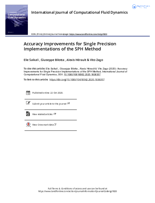 Pdf Accuracy Improvements For Single Precision Implementations Of The Sph Method