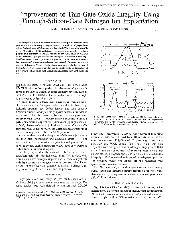 (PDF) Improvement of thin-gate oxide integrity using through-silicon-gate nitrogen ion ...