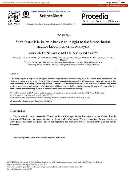 (PDF) Shariah Audit in Islamic Banks: An Insight to the Future Shariah ...