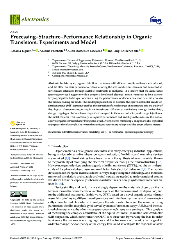 (PDF) Processing–Structure–Performance Relationship in Organic ...