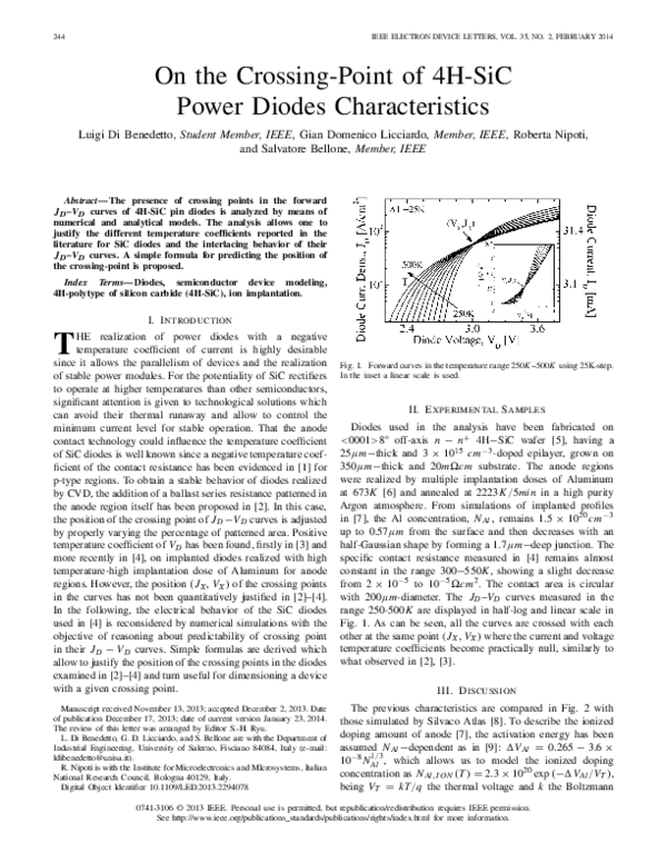 (PDF) On the Crossing-Point of 4H-SiC Power Diodes Characteristics