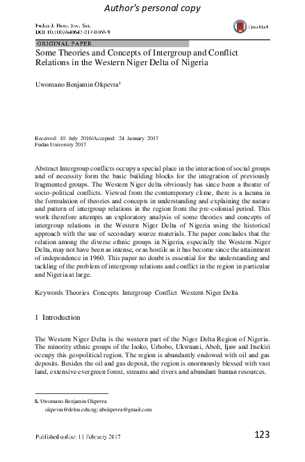 (PDF) Some Theories and Concepts of Intergroup and Conflict Relations ...