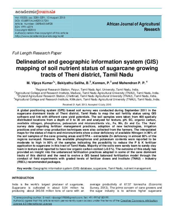 (PDF) Delineation and geographic information system (GIS) mapping of soil nutrient status of ...