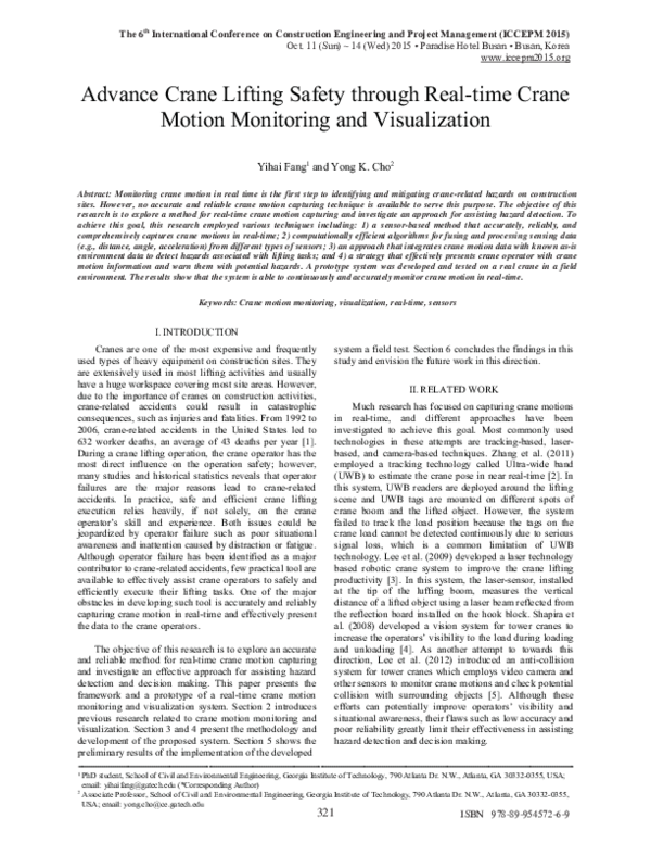 (PDF) Advance crane lifting safety through real-time crane motion ...