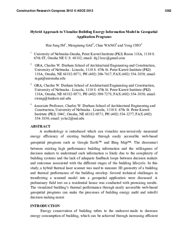 Hybrid Approach to Visualize Building Energy Information Model in ...