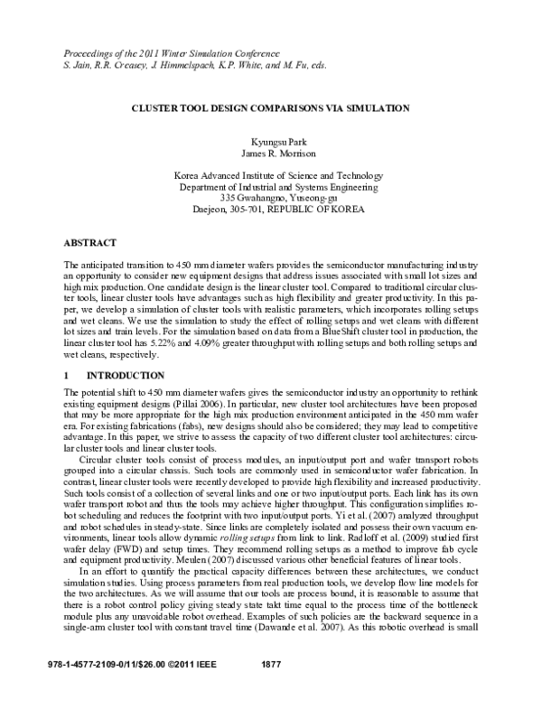 (PDF) Cluster tool design comparisons via simulation