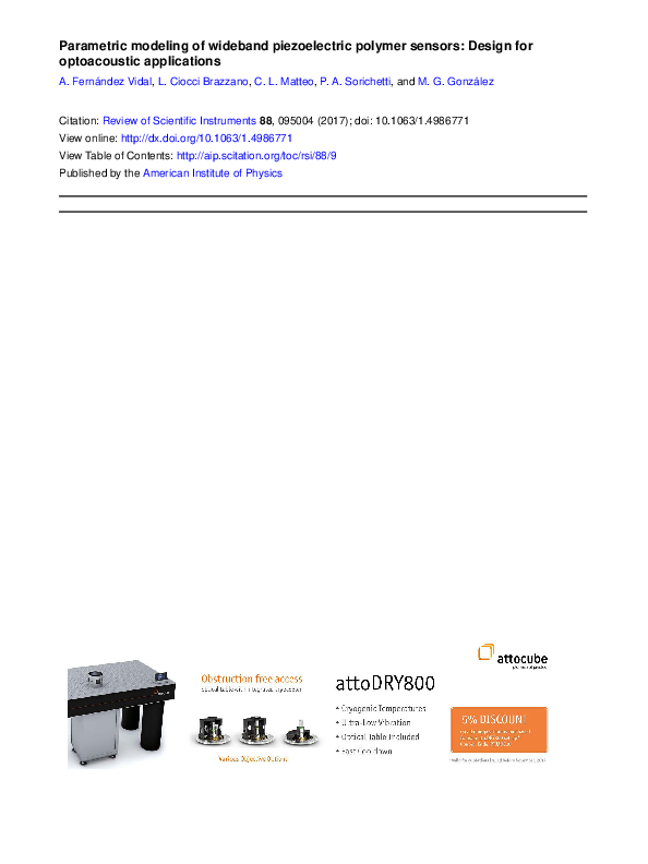 Pdf Parametric Modeling Of Wideband Piezoelectric Polymer Sensors Design For Optoacoustic