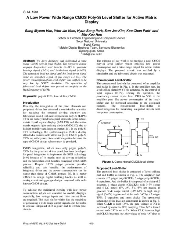 (PDF) A Low Power Wide Range CMOS Poly-Si Level Shifter for Active ...