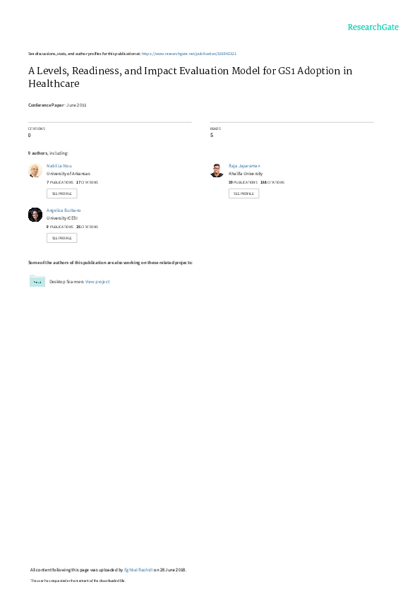 (PDF) A levels, readiness, and impact evaluation model for GS1 adoption ...
