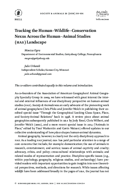 (PDF) Tracking the Human–Wildlife–Conservation Nexus Across the Human ...