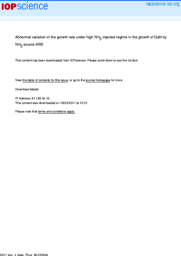 (PDF) Abnormal variation of the growth rate under high NH3injected ...