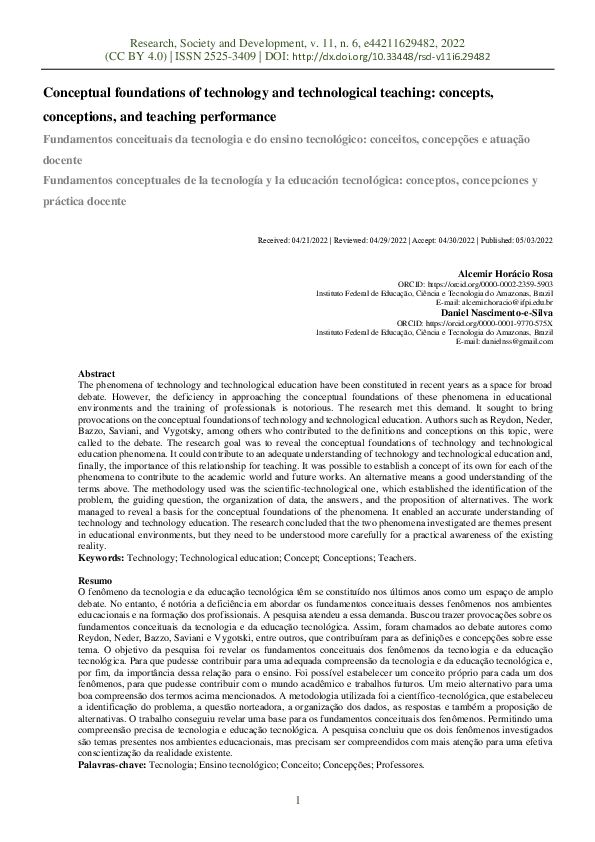 (PDF) Conceptual foundations of technology and technological teaching: concepts, conceptions ...