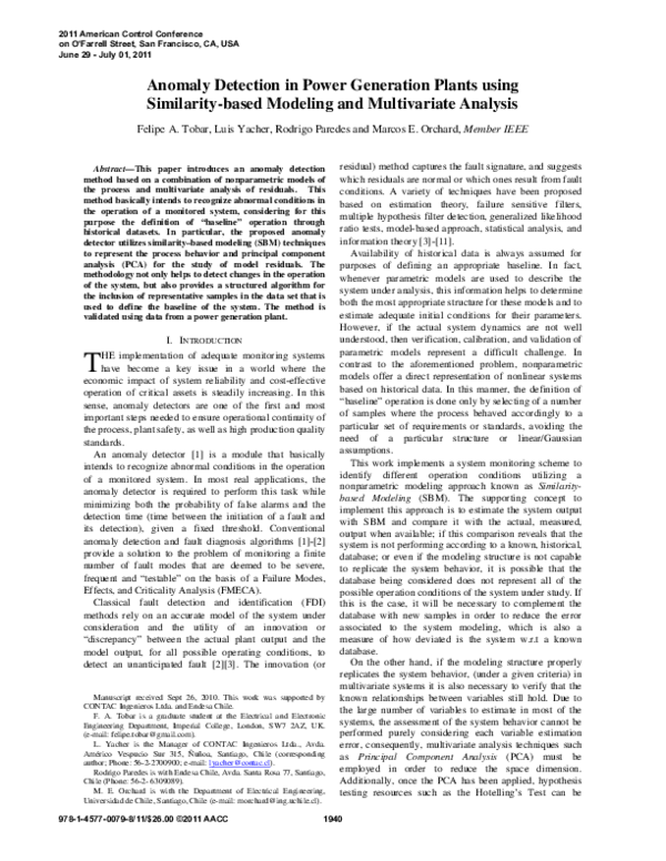(PDF) Anomaly detection in power generation plants using similarity-based modeling and ...