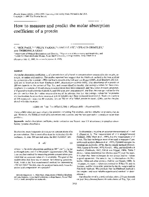 (PDF) How to measure and predict the molar absorption coefficient of a ...