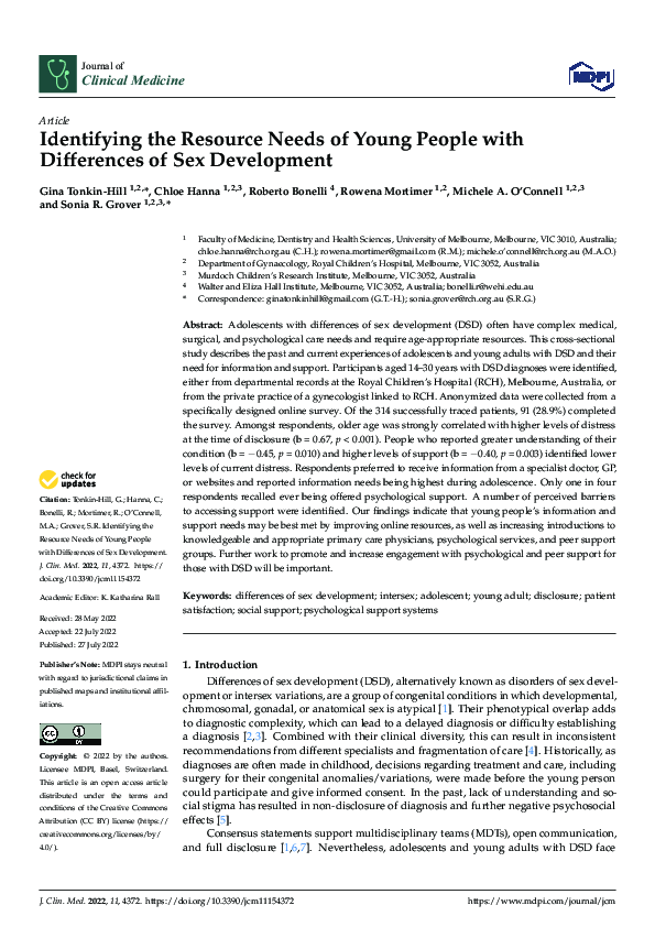 Pdf Identifying The Resource Needs Of Young People With Differences