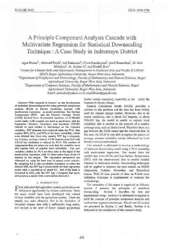 (PDF) A Principle Component Analysis Cascade with Multivariate Regression for Statistical ...