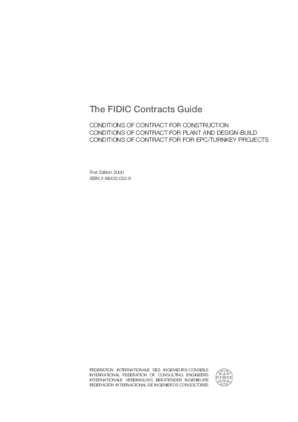 (PDF) The FIDIC Contracts Guide CONDITIONS OF CONTRACT FOR CONSTRUCTION ...
