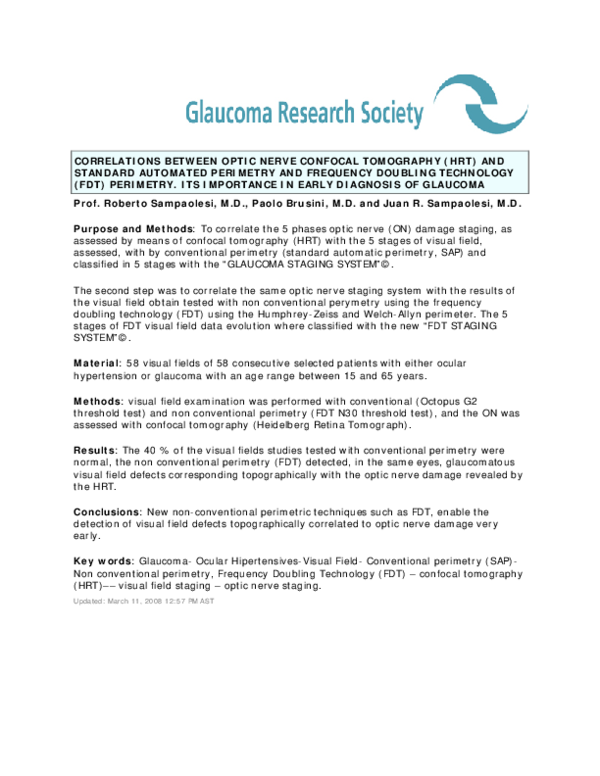 (PDF) Correlations Between Optic Nerve Confocal Tomography (HRT) and ...