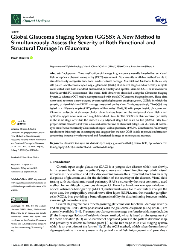 (PDF) Global Glaucoma Staging System (GGSS): A New Method to Simultaneously Assess the Severity ...