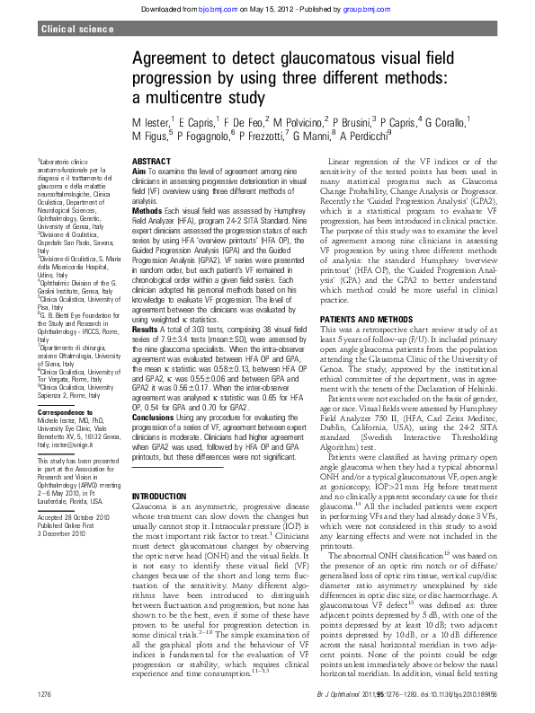 (PDF) Agreement to detect glaucomatous visual field progression by using three different methods ...