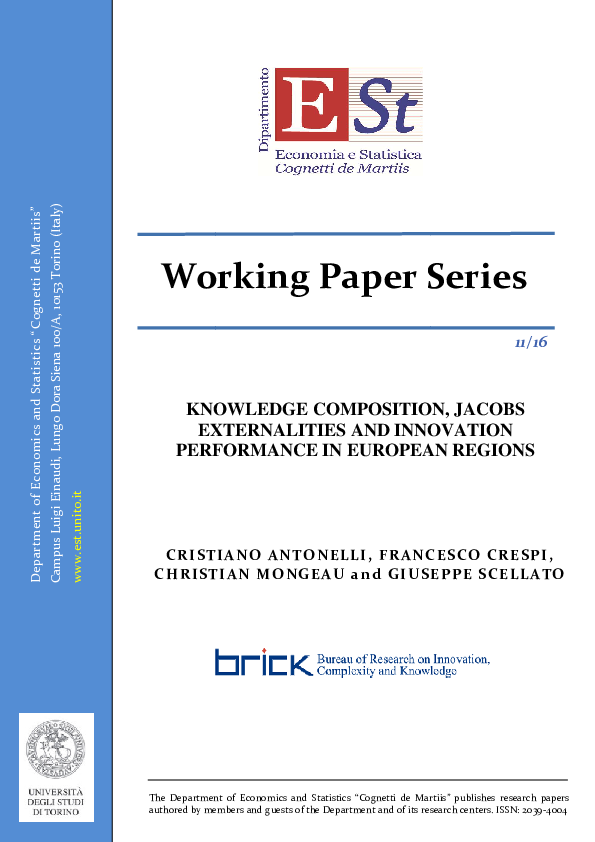 (PDF) Knowledge composition, Jacobs externalities and innovation ...