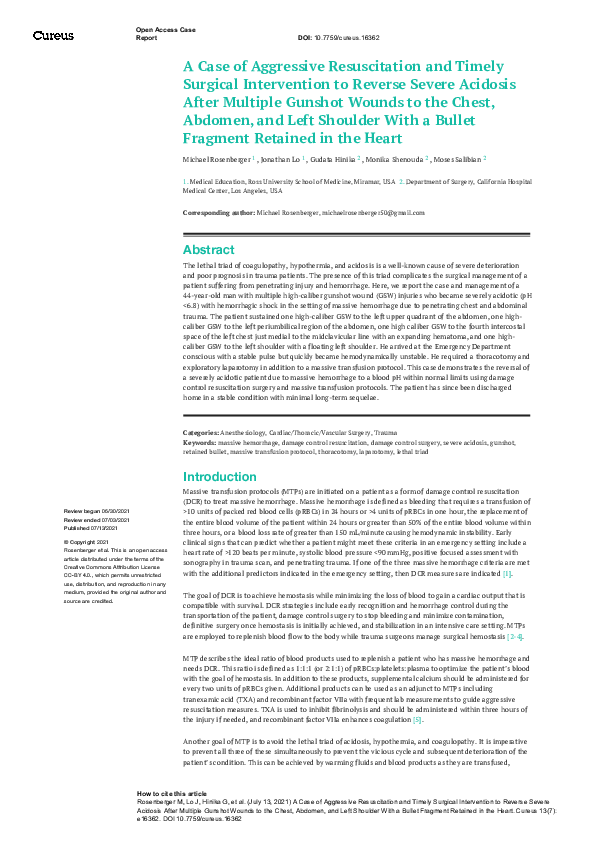 (PDF) A Case of Aggressive Resuscitation and Timely Surgical Intervention to Reverse Severe ...