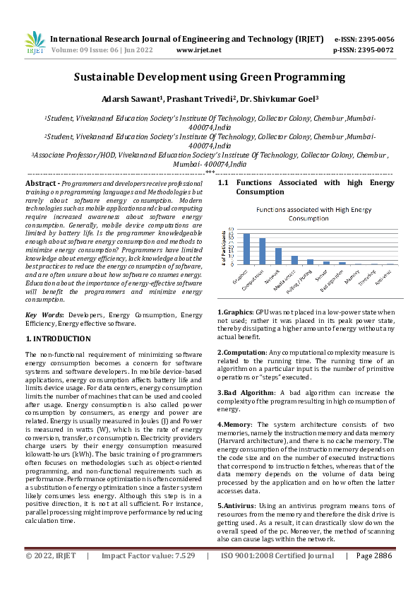 (PDF) Sustainable Development using Green Programming