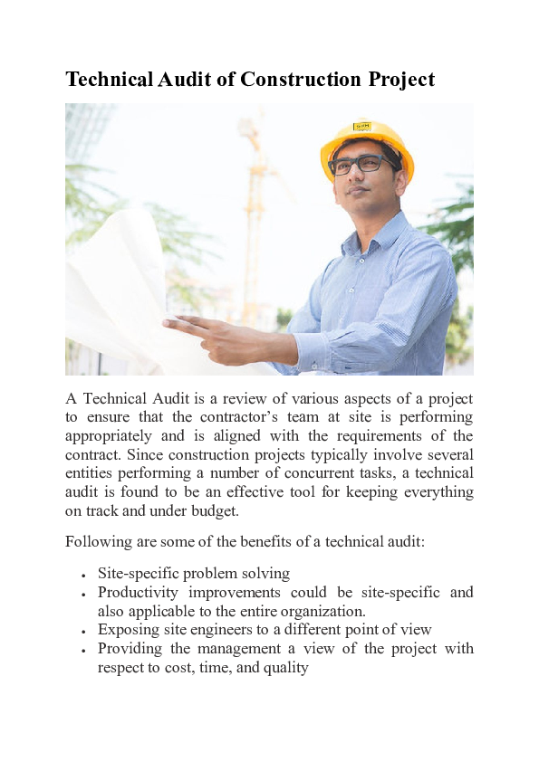 (DOC) Technical Audit of Construction Project