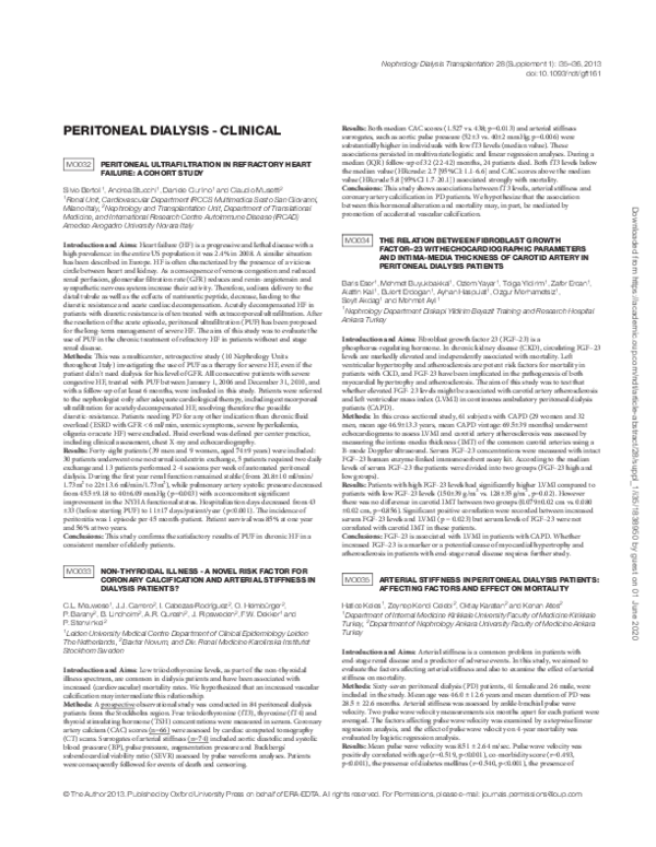 (PDF) Peritoneal dialysis - clinical