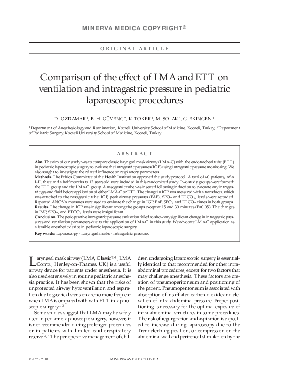 (PDF) Comparison of the effect of LMA and ETT on ventilation and ...