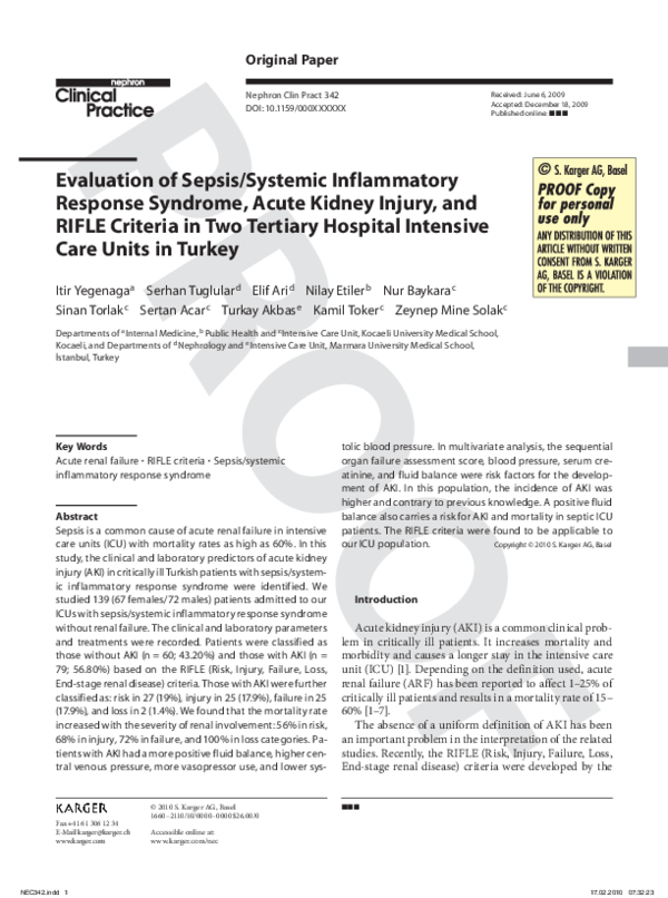(PDF) Evaluation of Sepsis/Systemic Inflammatory Response Syndrome ...
