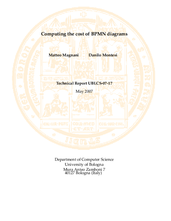 (PDF) Computing the cost of BPMN diagrams