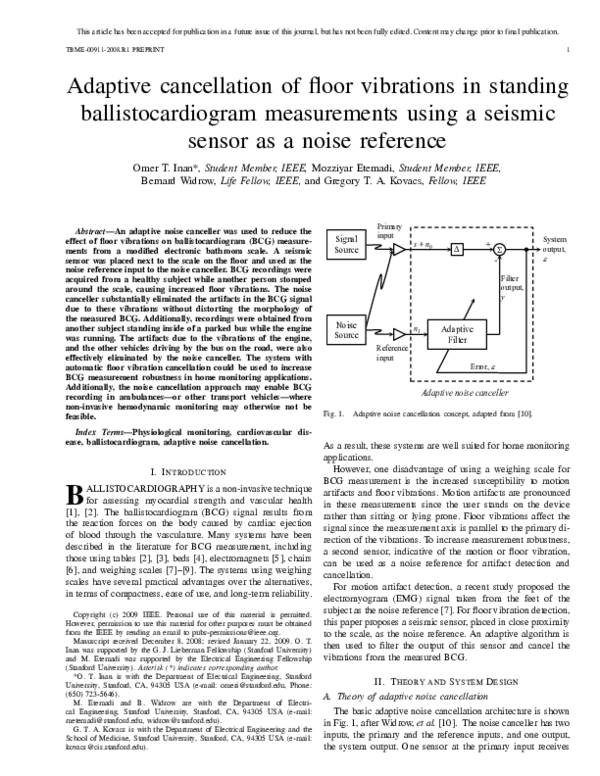 (PDF) Adaptive Cancellation of Floor Vibrations in Standing ...