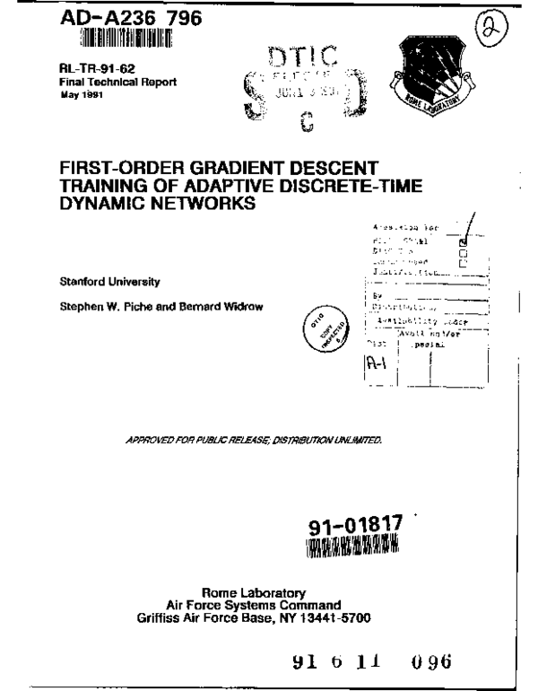 Pdf First Order Gradient Descent Training Of Adaptive Discrete Time