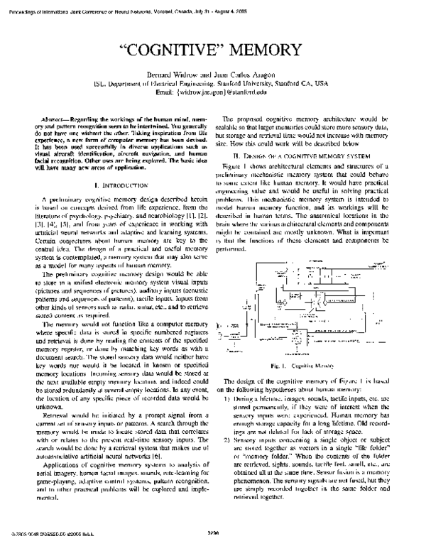(PDF) Cognitive memory