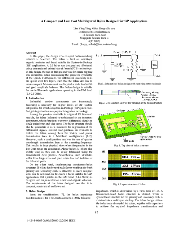 (PDF) A compact and low cost multilayered balun designed for SiP ...