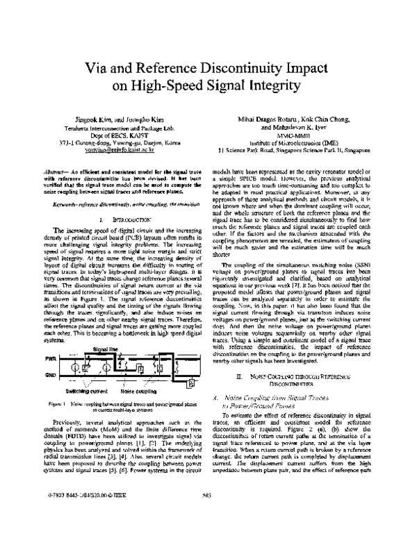 (PDF) Via and reference discontinuity impact on high-speed signal integrity