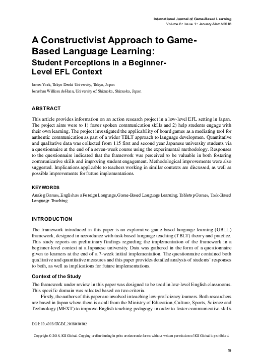 (PDF) A Constructivist Approach to Game-Based Language Learning