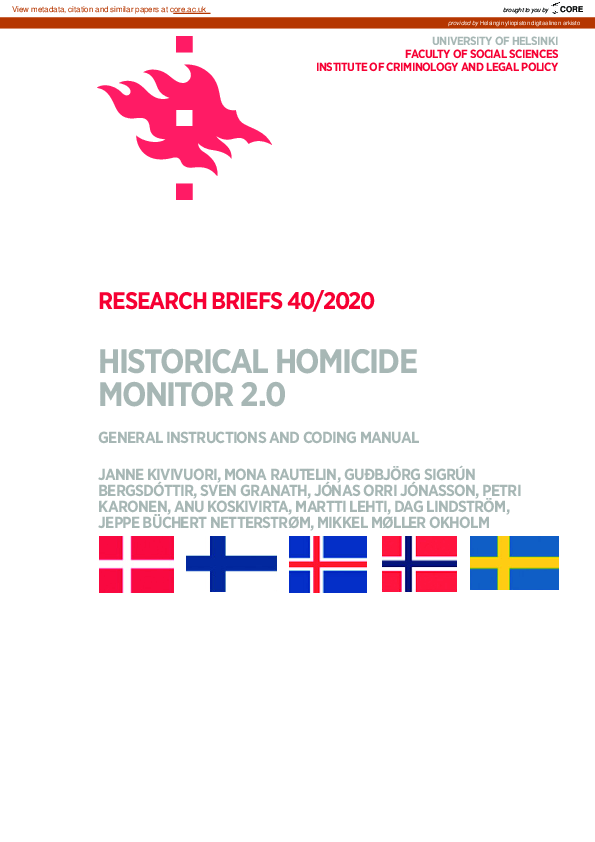 (PDF) Historical Homicide Monitor 2.0: General Instructions and Coding ...