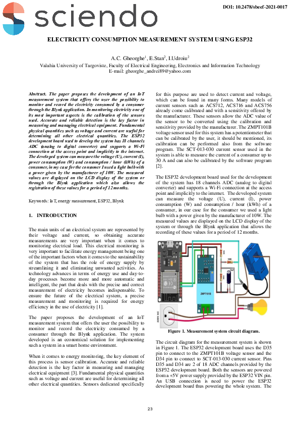 (PDF) Electricity Consumption Measurement System Using ESP32