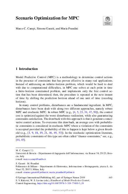 (PDF) Scenario Optimization for MPC