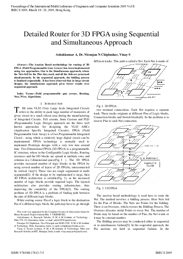 (PDF) [PDF]Detailed Router for 3D FPGA using Sequential and | Vinay Shivasubramanyan - Academia.edu