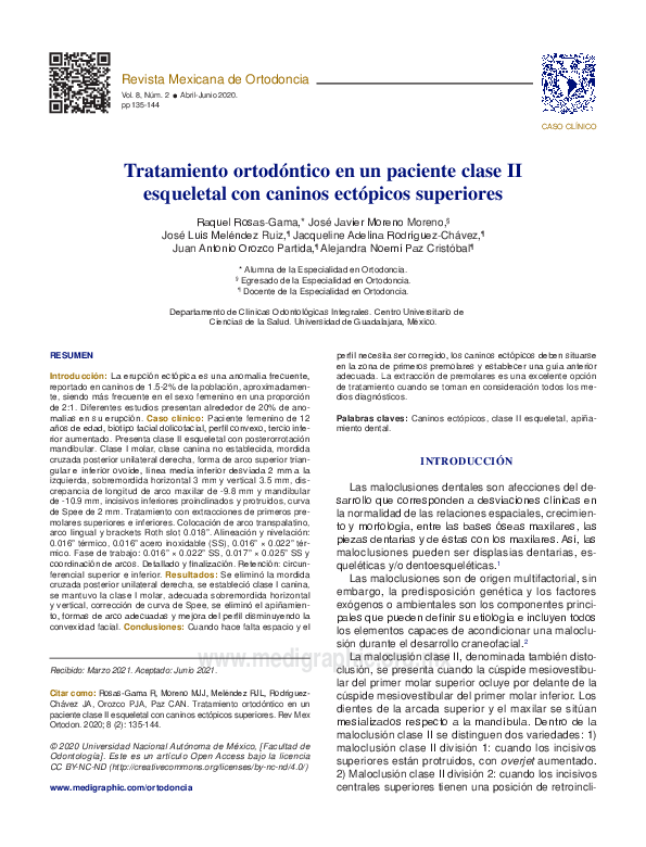 (PDF) Tratamiento ortodóntico en un paciente clase II esqueletal con ...