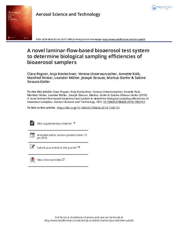 (PDF) A novel laminar-flow-based bioaerosol test system to determine ...