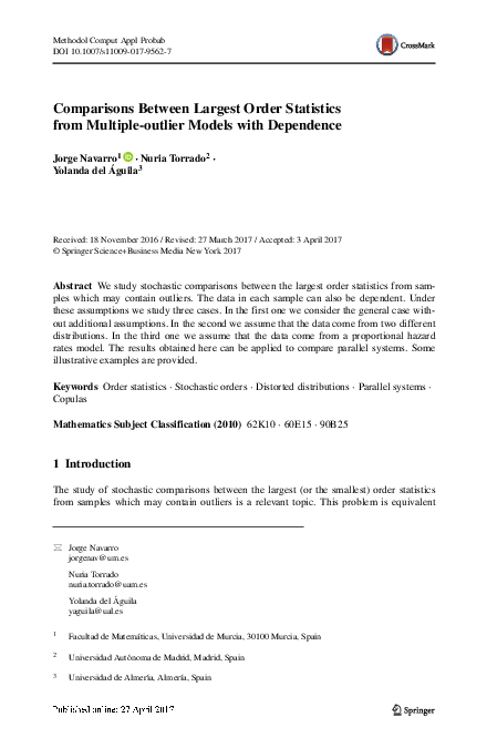 Pdf Comparisons Between Largest Order Statistics From Multiple