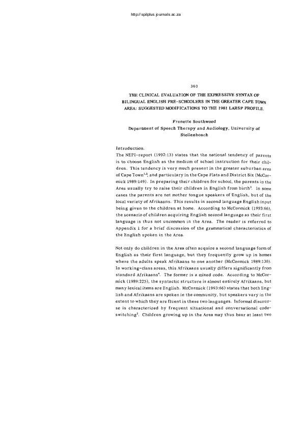 (PDF) The clinical evaluation of the expressive syntax of bilingual ...