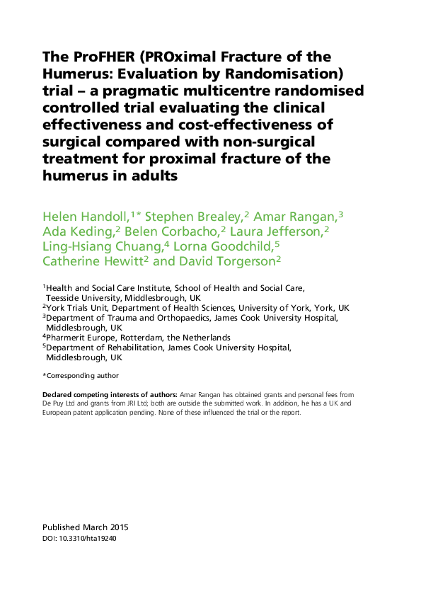 (PDF) The ProFHER (PROximal Fracture of the Humerus: Evaluation by ...
