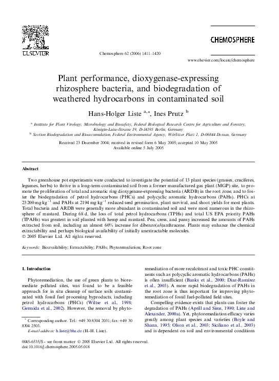 (PDF) Plant performance, dioxygenase-expressing rhizosphere bacteria ...